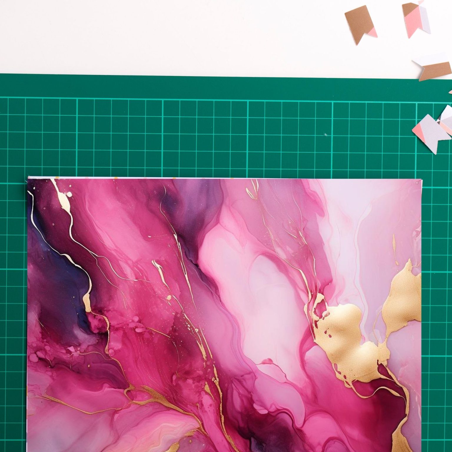 Pink & Gold Alcohol Ink Junk Journal and Scrapbook Decorative Craft ...