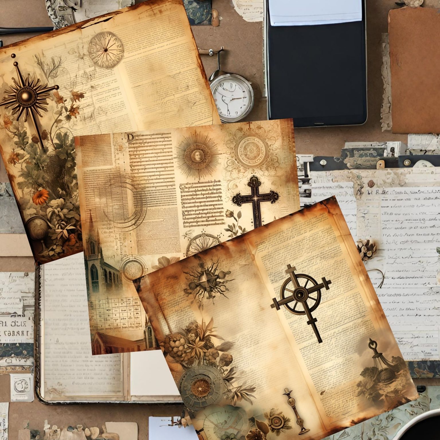 Vintage Christian Ephemera Junk Journal & Scrapbook Digital Decorative ...