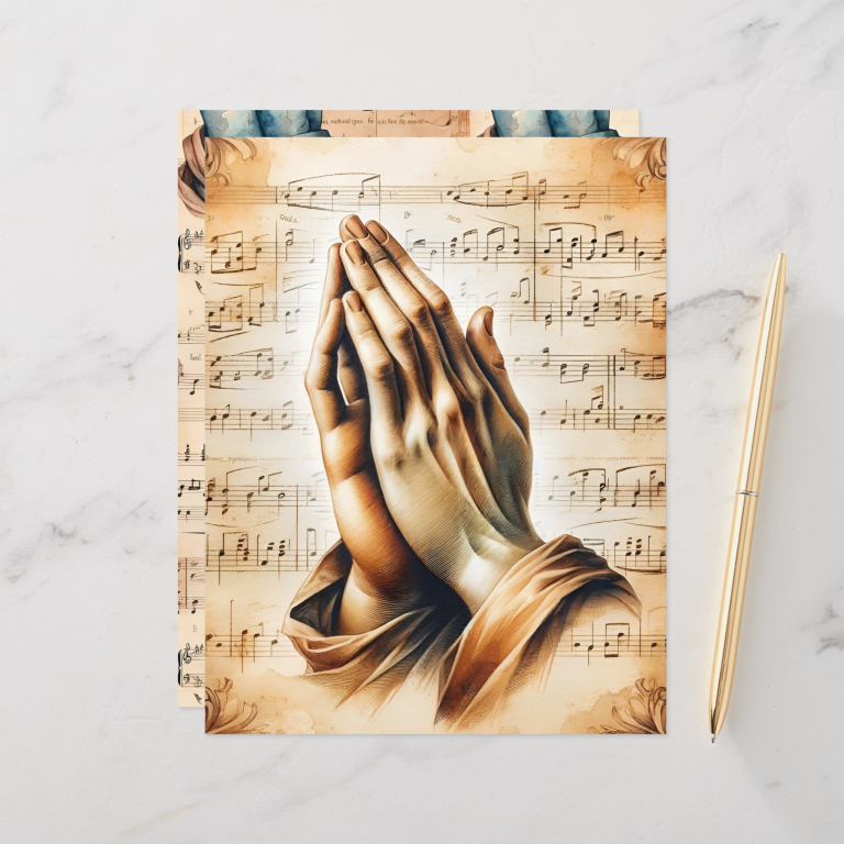 Christian Symbols Vintage Scrapbook Paper - Triplicate