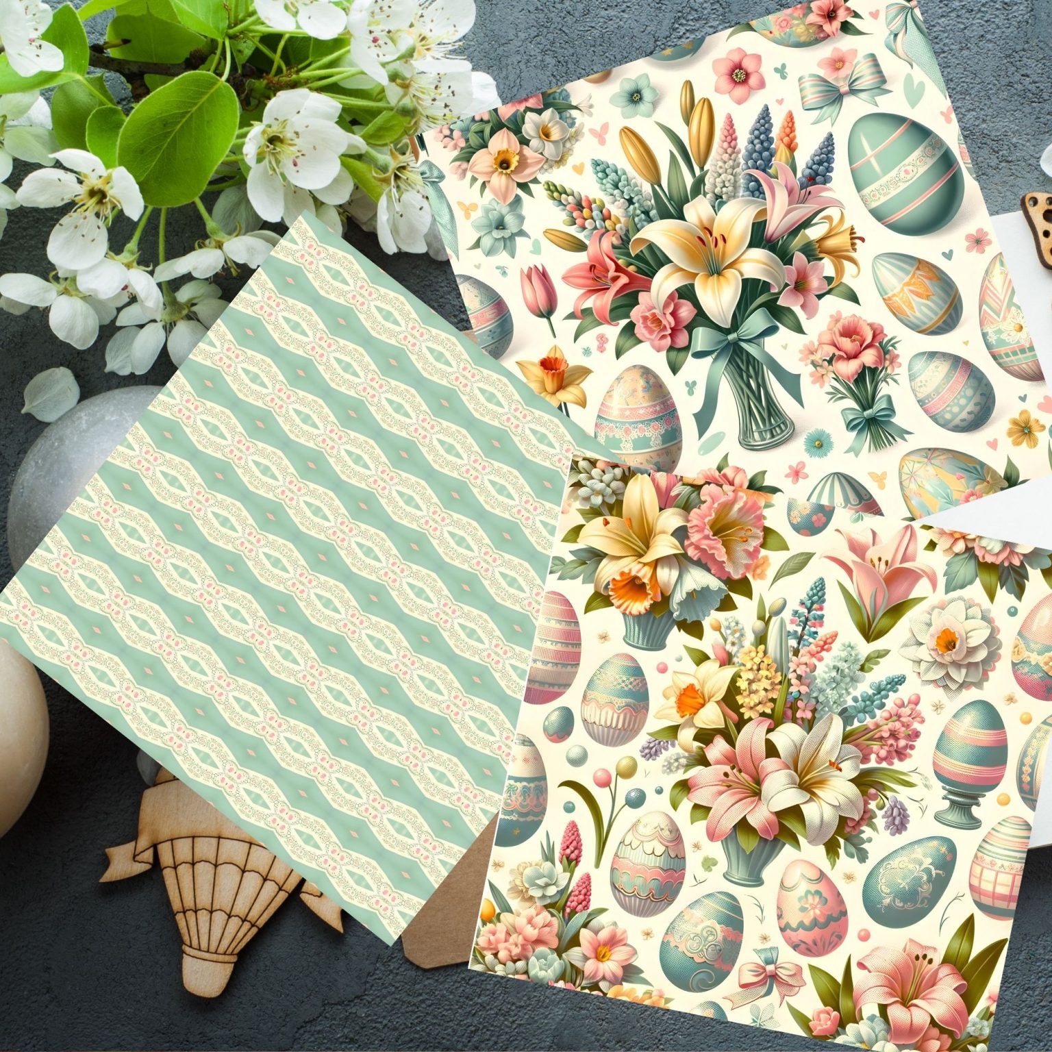 Vintage Floral Easter Scrapbook Paper Junk Journal and Paper Craft Pad ...
