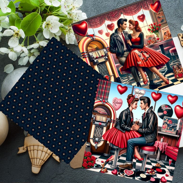 50s Diner Valentine Scrapbook Paper Junk Journal and Paper Craft Pad ...