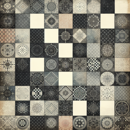 Free Printable Gray patchwork pattern Scrapbook Paper - Triplicate