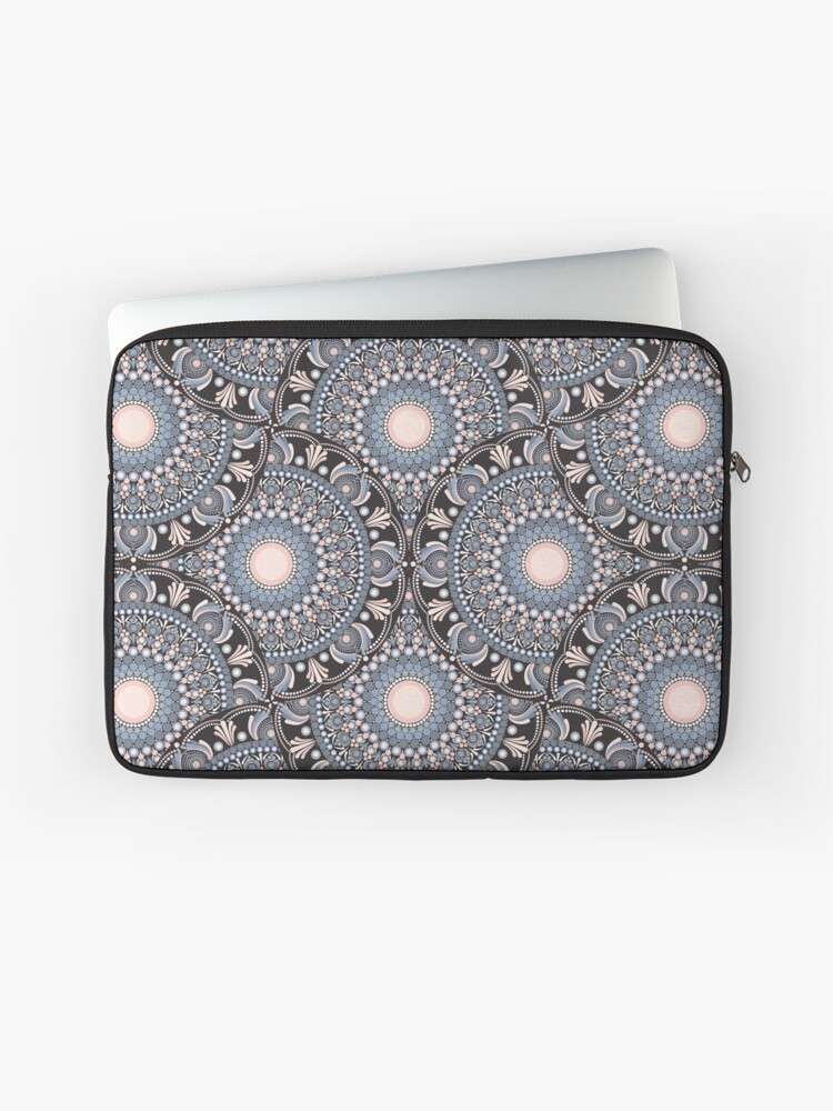 Ornate Apricot Serenity Dot Mandala Art Deco Fans Laptop Sleeve ...