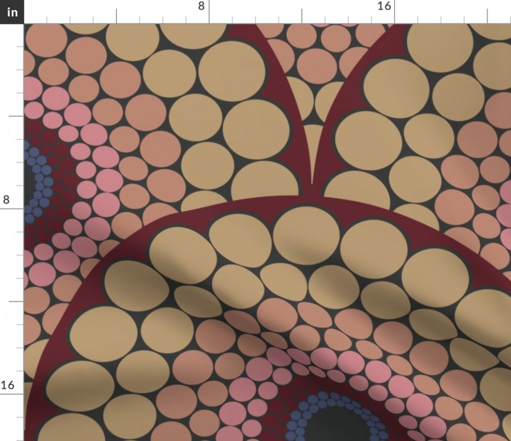 24” Radiant Royal Circle Dot Mandala Scallop Pattern – Large Fabric ...