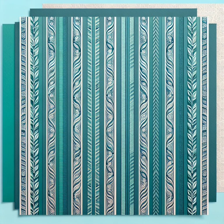 Free Printable Teal striped pattern Scrapbook Paper - Triplicate
