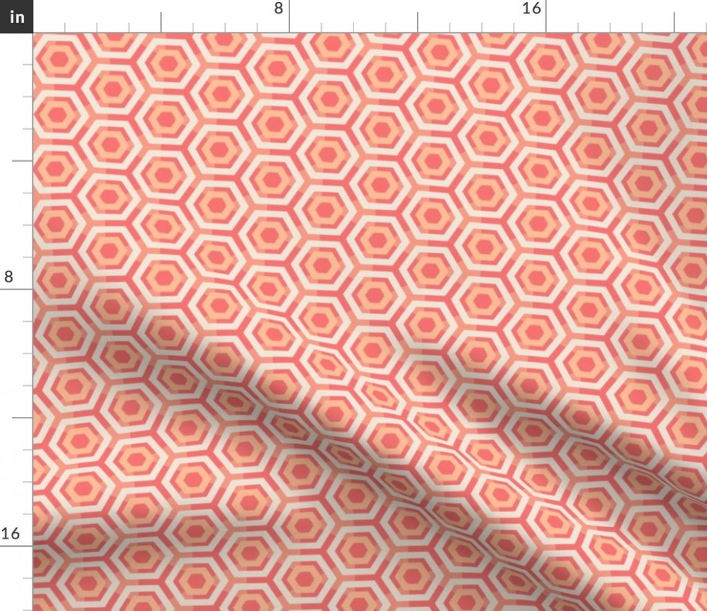 Geometric Peach Plethora Pristine Georgia Fuzz Honeycomb – Petal ...