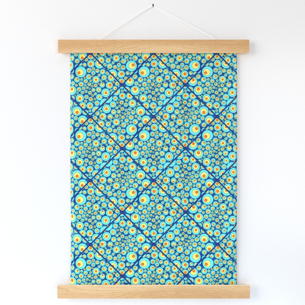 Small Starry Night On Sea Doodle Diamond Tile – Wall Hanging - Triplicate