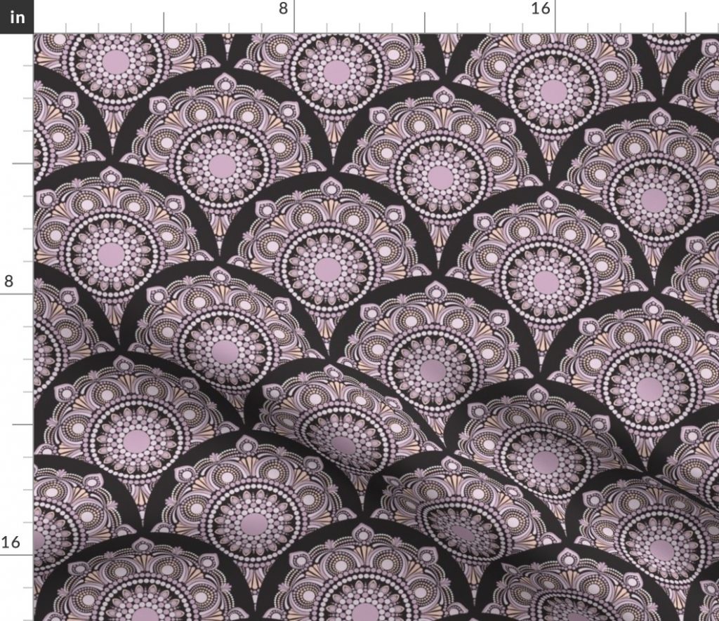 6” Intangible Apricity Dot Mandala Scale Pattern – Small Fabric ...