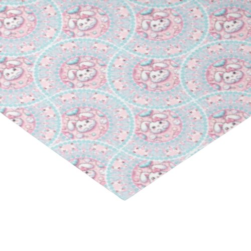 Cute Pastel Kawaii Bunny Dot Mandala Art Deco Fans Tissue Paper ...