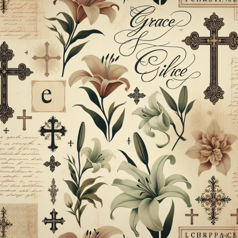 Free Printable Lilies of Grace Vintage Christian Scrapbook Paper ...