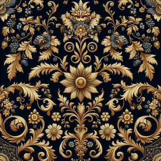 Free Printable Gold Leaf Embroidery Victorian pattern Scrapbook Paper ...