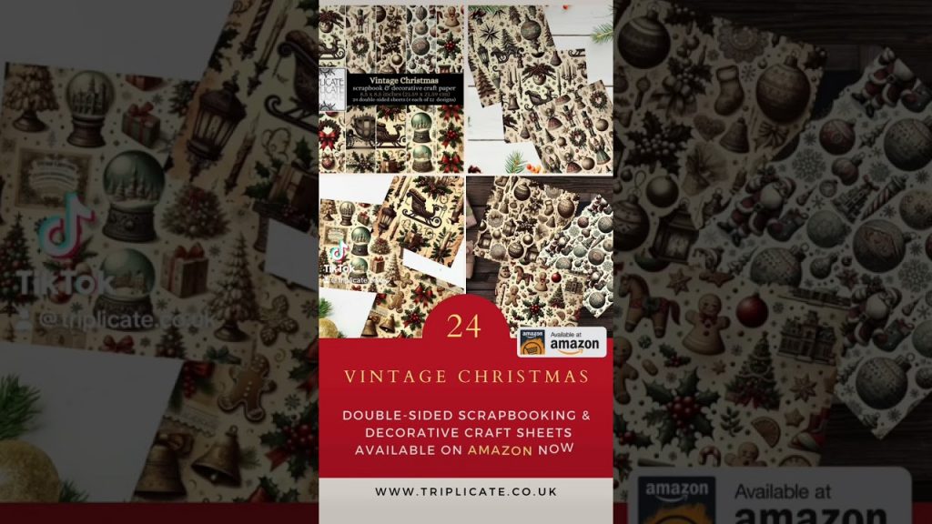 Unwrap Creativity: 24 Double-Sided Vintage Christmas Scrapbook and ...