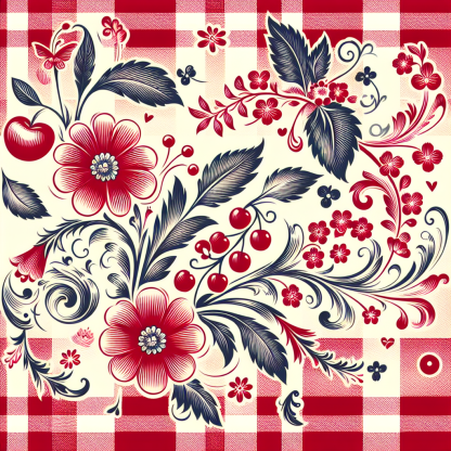 Free Printable Red Gingham Rapture – A vibrant cherry red inspired by ...